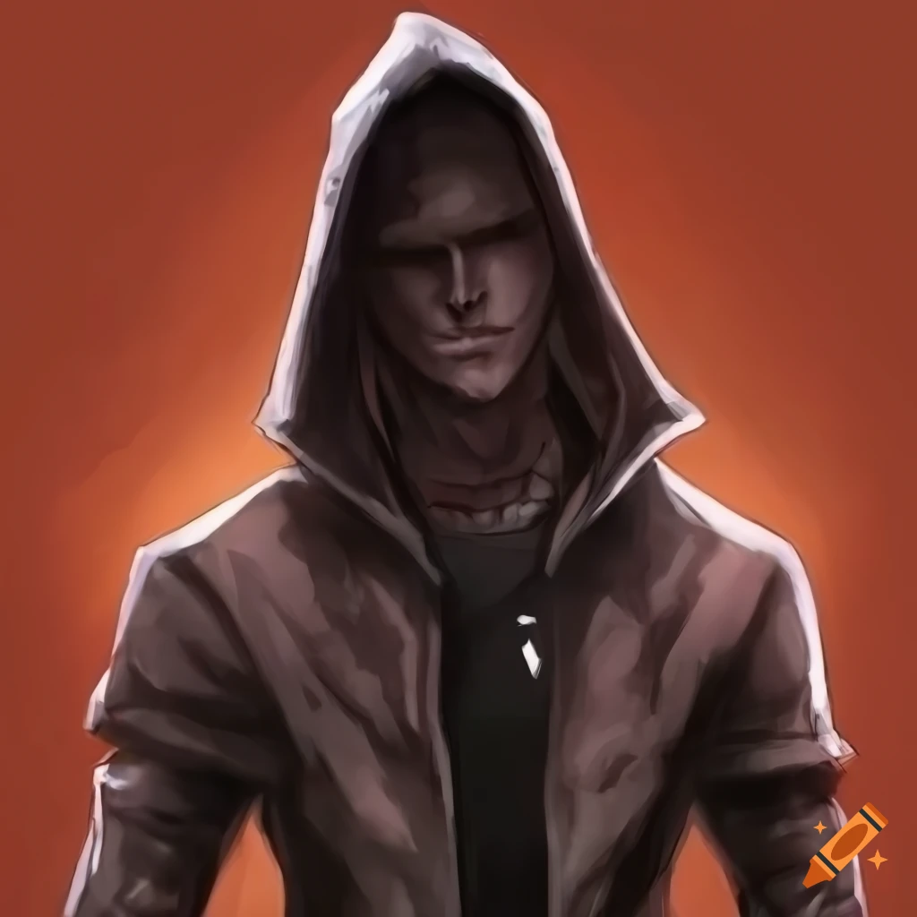 Alex Mercer from the video game Prototype with hood up and smirk on Craiyon