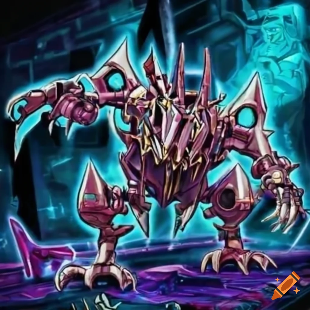 Yugioh card art of mechanical boars with robotic limbs and advanced ...