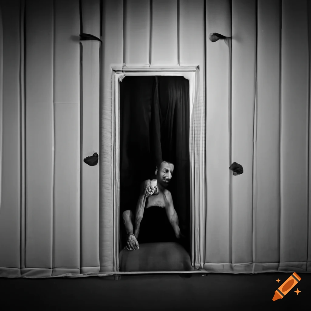 Man in a padded white room on Craiyon