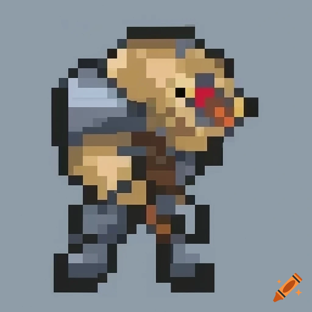 Tiorvian soldier 8-bit rpg sprite in pixel art style on Craiyon