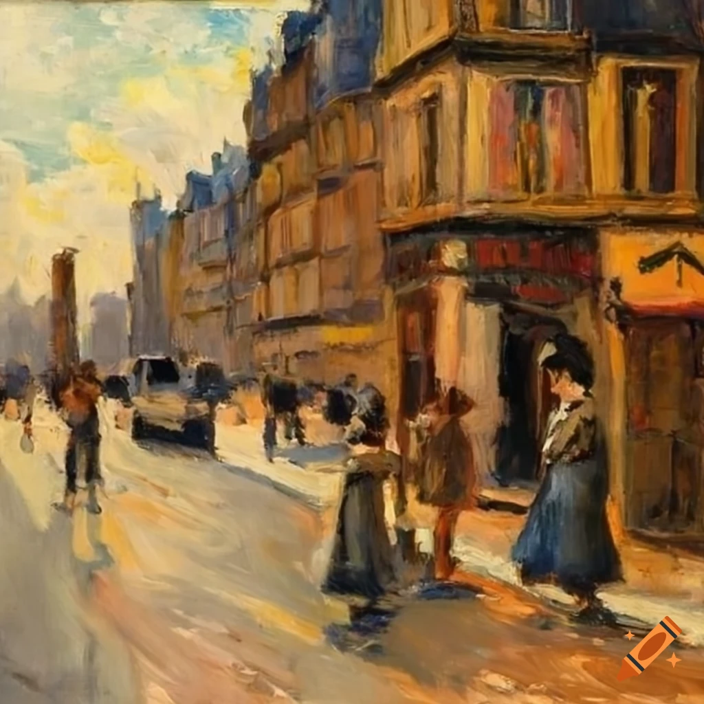 Impressionist french street scene from the 1920s on Craiyon