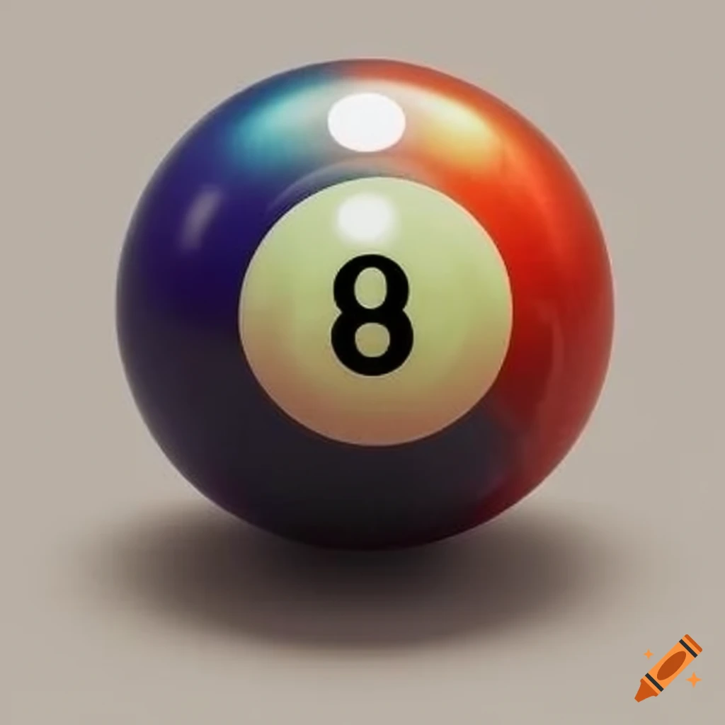 Shiny 8 ball with a reflective surface on Craiyon