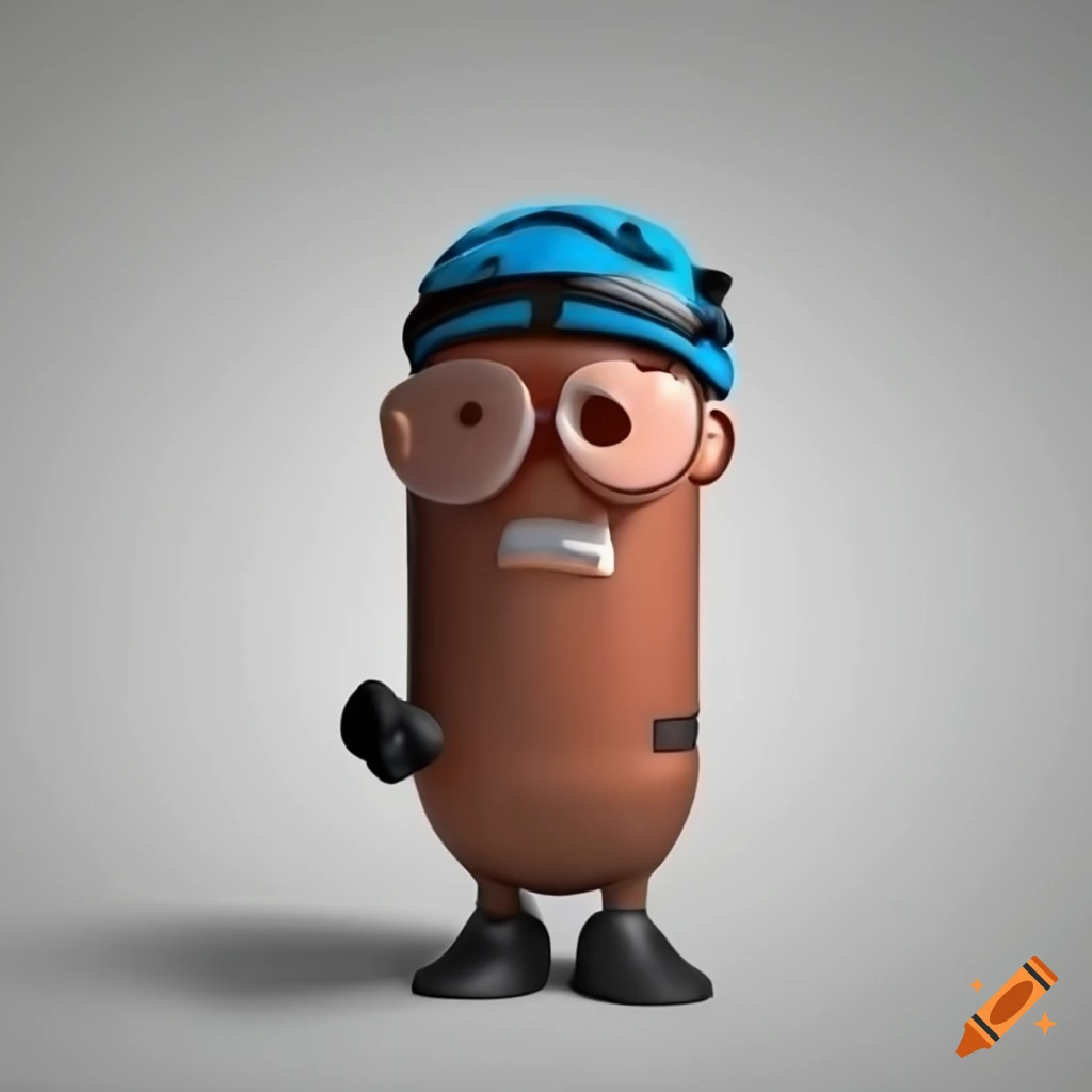 3d cartoon of a hip-hop worker character named beanz on Craiyon