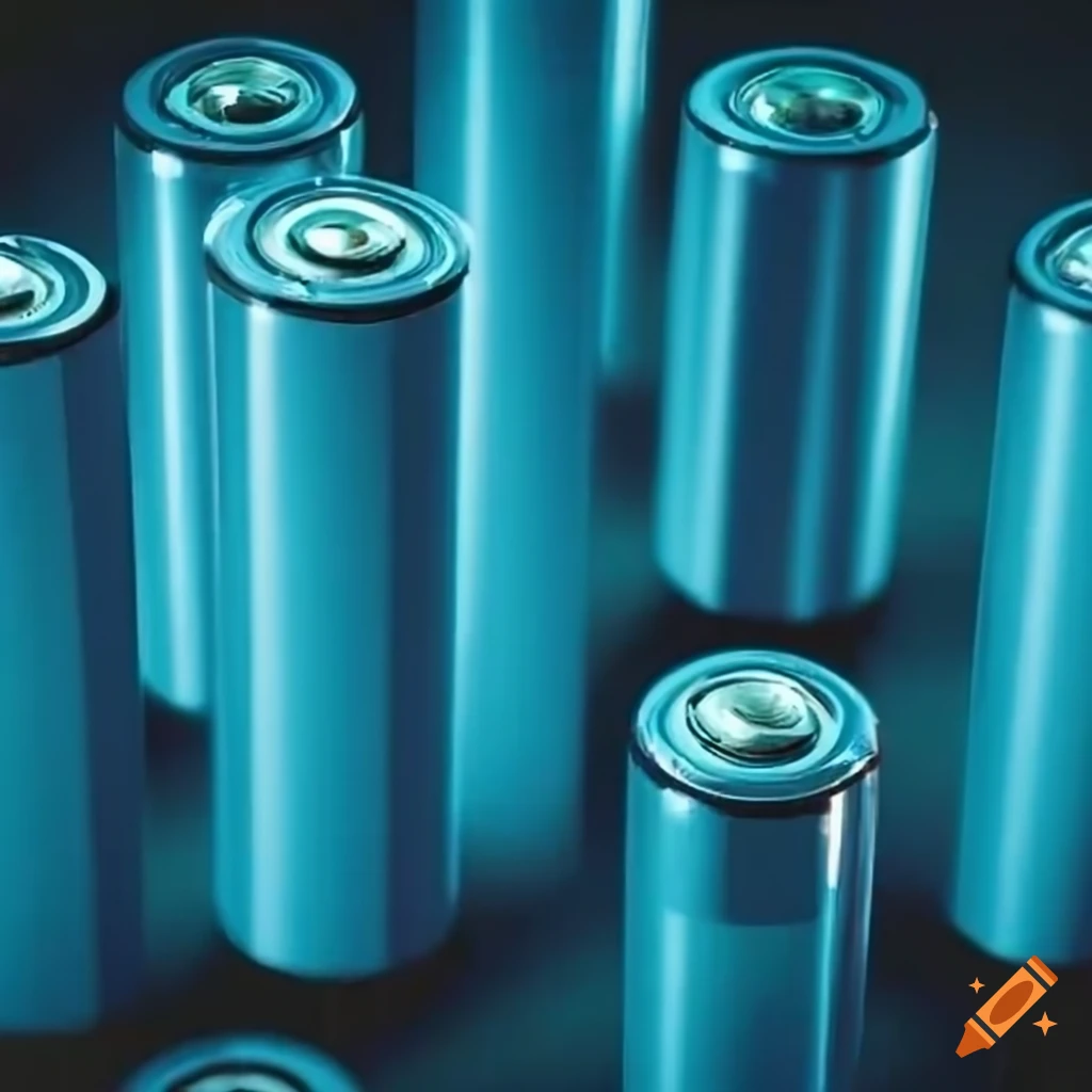 Aerial view of cylindrical batteries on Craiyon