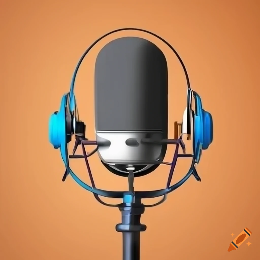 Simple designed podcast channel with two colors on Craiyon