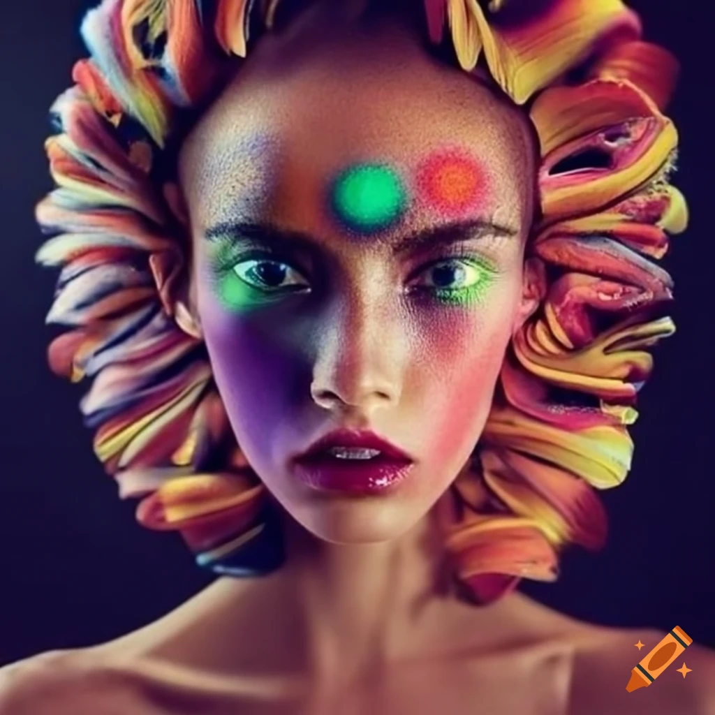 Psychedelic pattern with multiple eyes on Craiyon