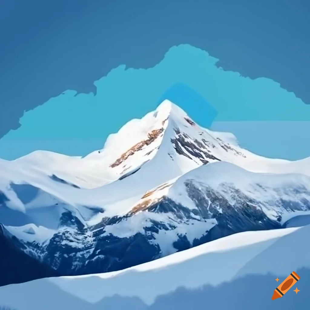 Snow-capped mountain landscape on Craiyon