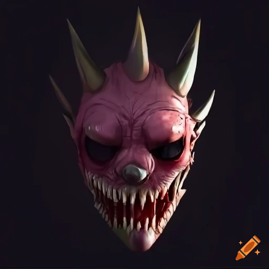 Masked anime character with a sinister expression on Craiyon