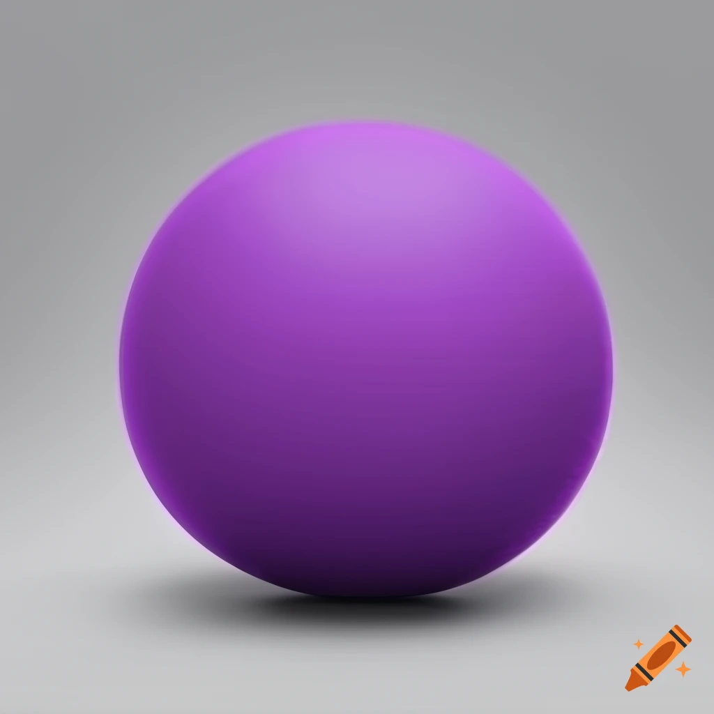 Purple round 3d ball on a gray background on Craiyon