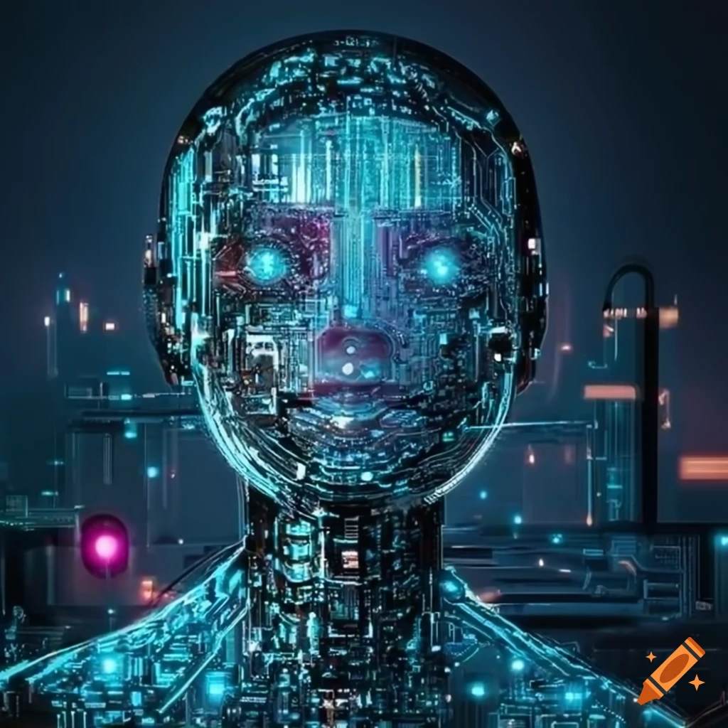 Visually stunning depiction of advanced artificial intelligence system on Craiyon