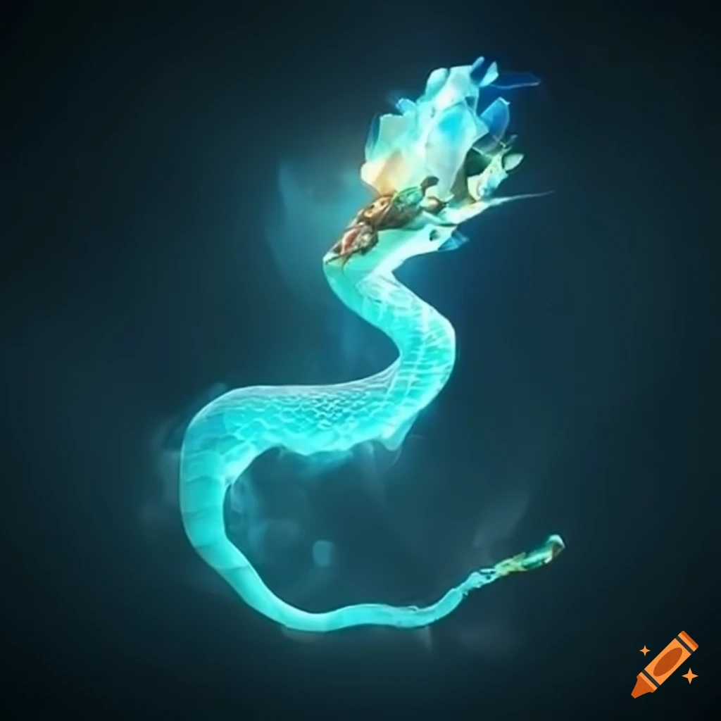 Floating snake-like elemental being made of pure energy on Craiyon