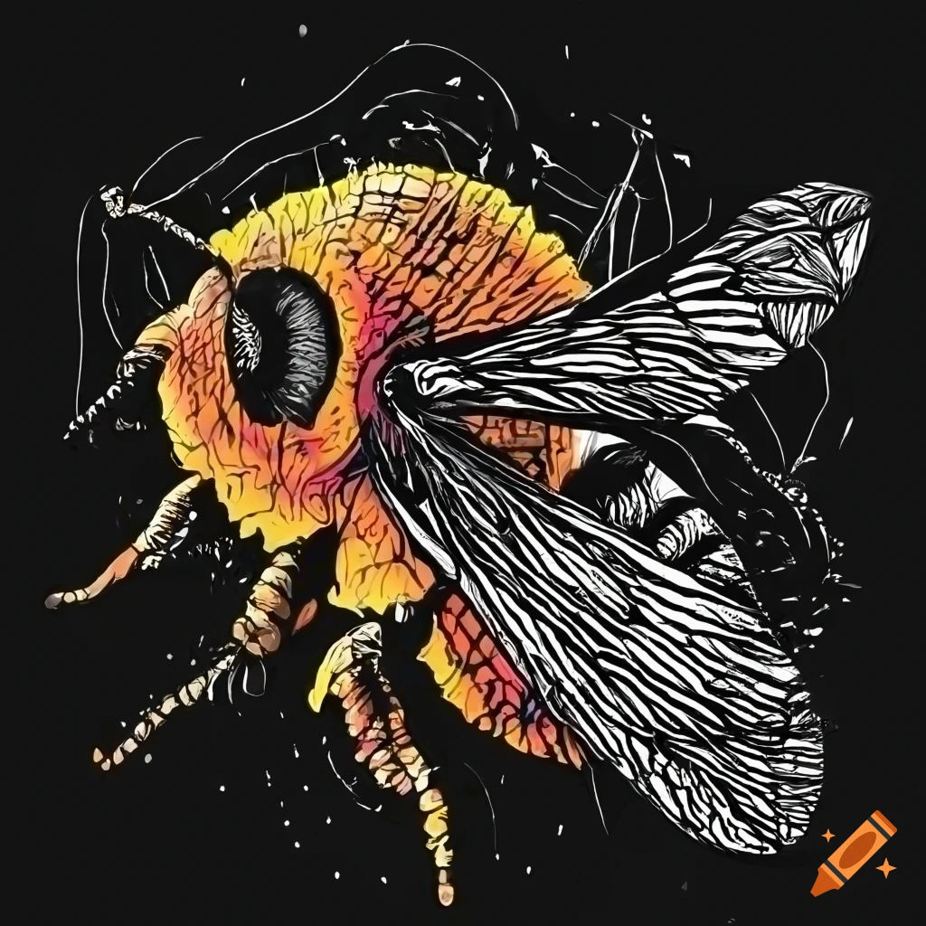 High resolution poster art featuring san francisco style bee with ...