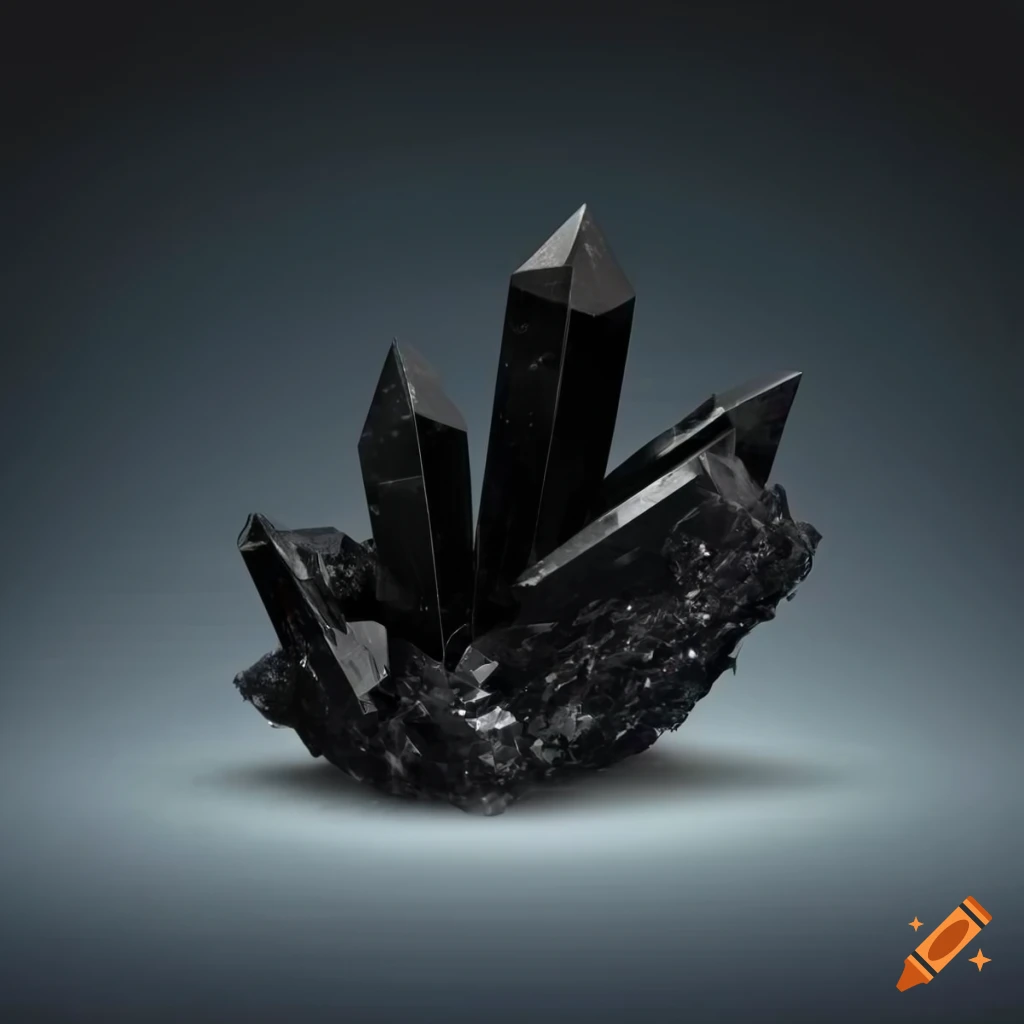Black sharp crystal with natural patterns on Craiyon