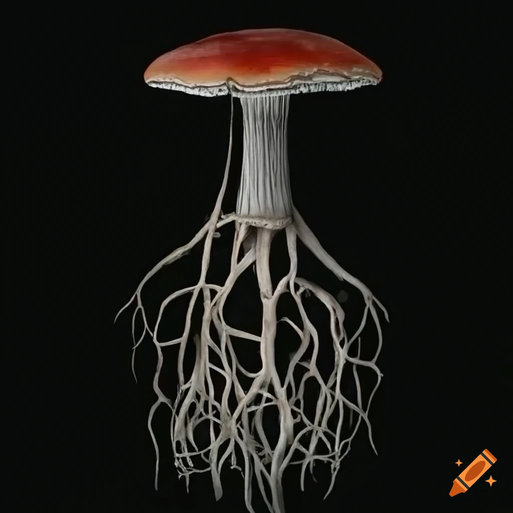 Mushroom roots diagram on Craiyon