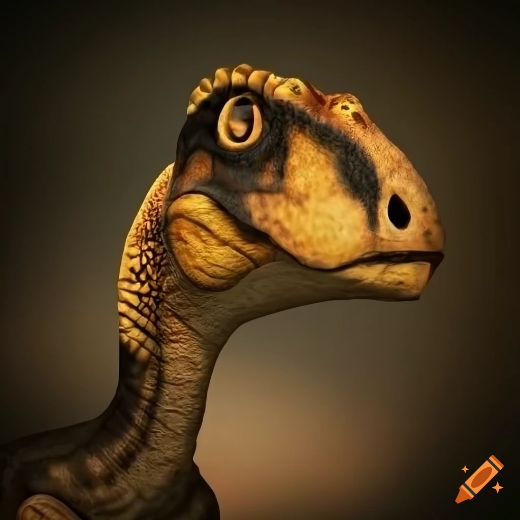 Hefty hadrosaurus dinosaur with lizard-like color pattern and detailed ...