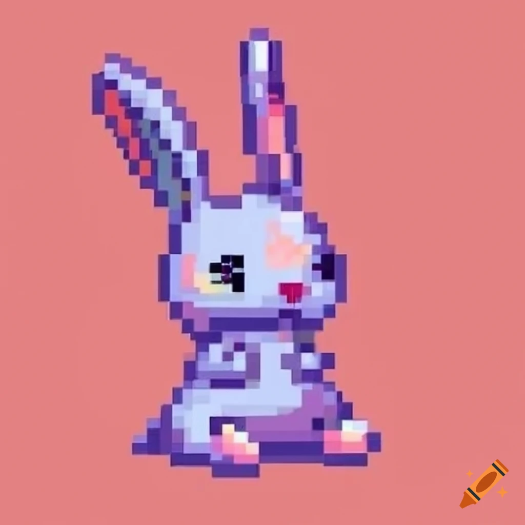 Bunnies in a coquette aesthetic pixel art on Craiyon