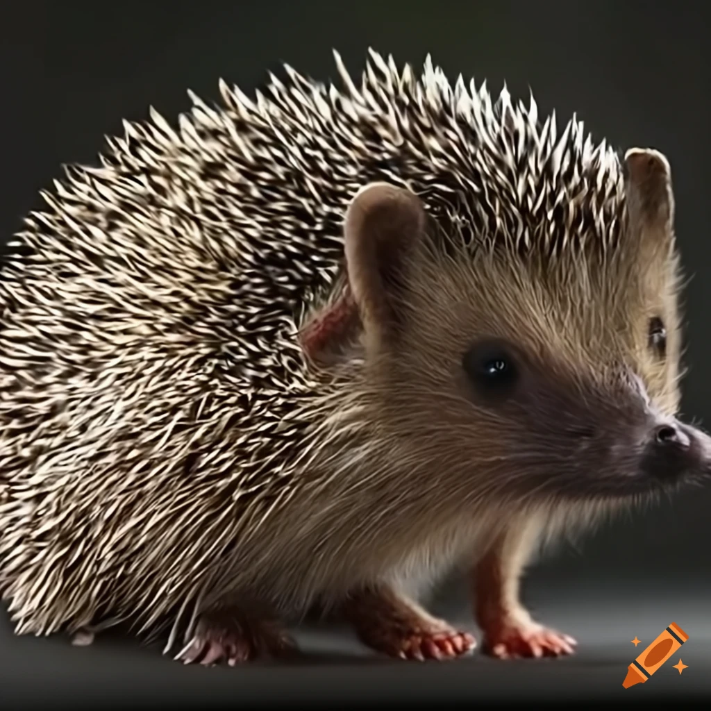 Hedgehog knight illustration on Craiyon