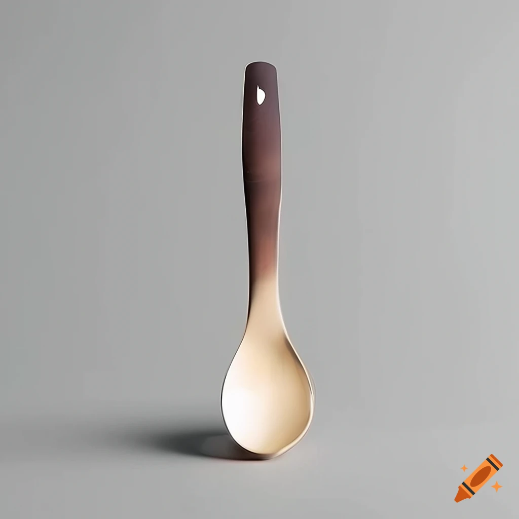 Minimalist and modern spoon intertwined with a slender beam on Craiyon