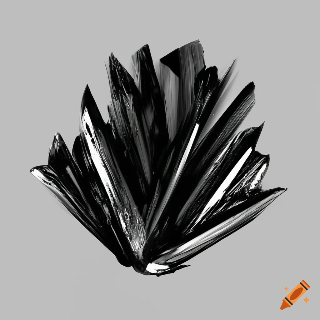 Black sharp crystal with natural patterns on Craiyon