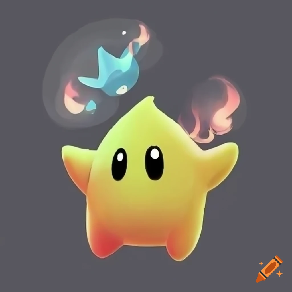 Cute pokemon based on the character luma on Craiyon