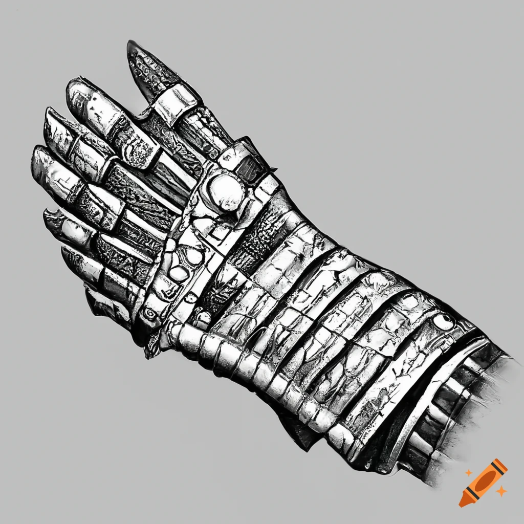 White metal gauntlet on Craiyon