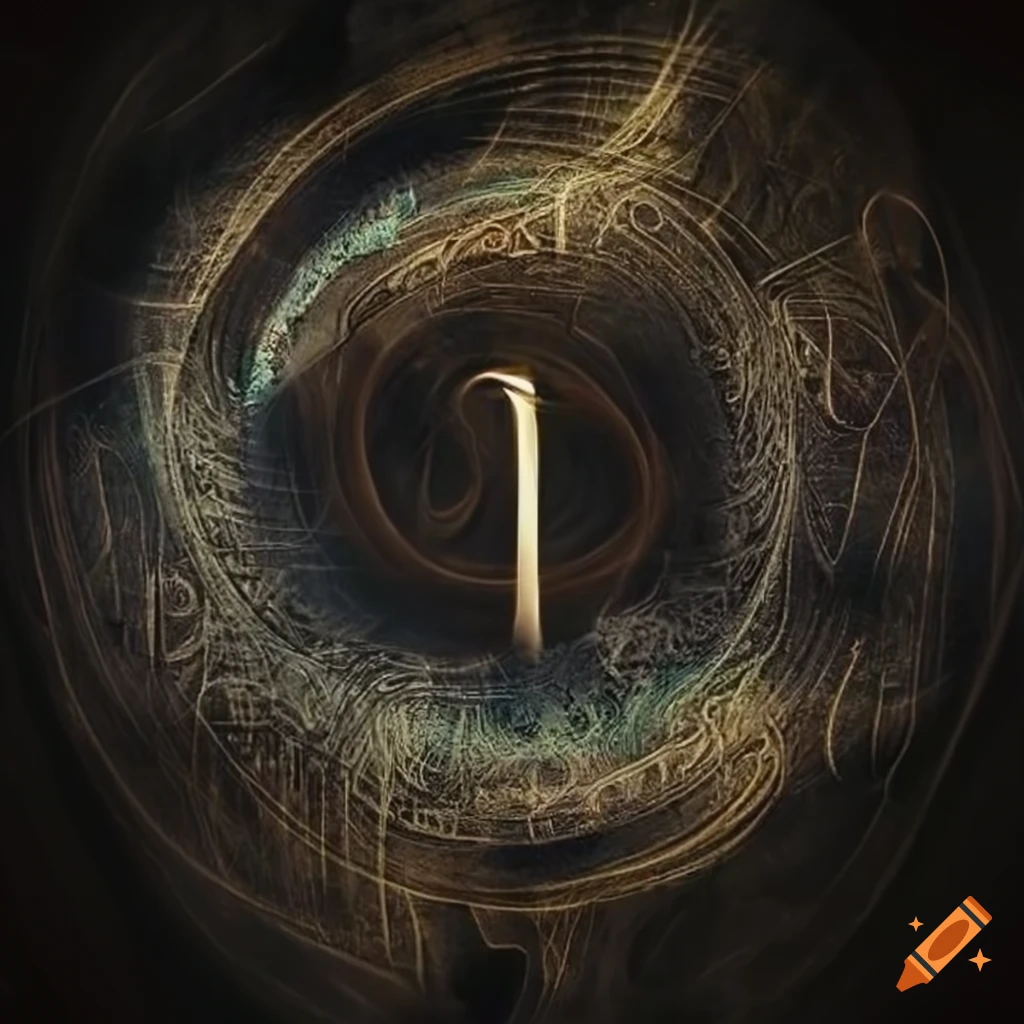 Exquisite abstract calligraphy runes representing life in emotive composition on Craiyon