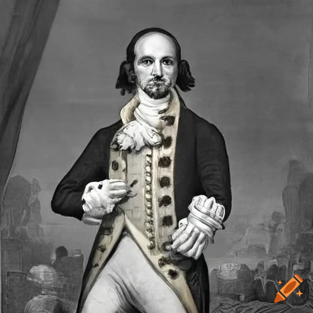 Hamilton and the french strategy with india on Craiyon