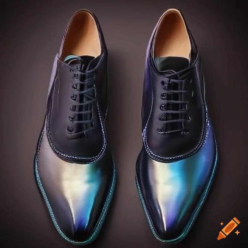 Classy luminescent leather dress shoes on Craiyon