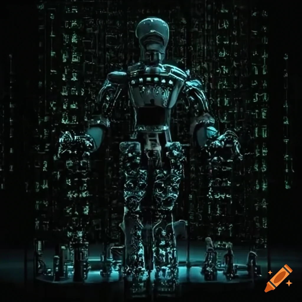 Group of robots escaping in a futuristic setting on Craiyon