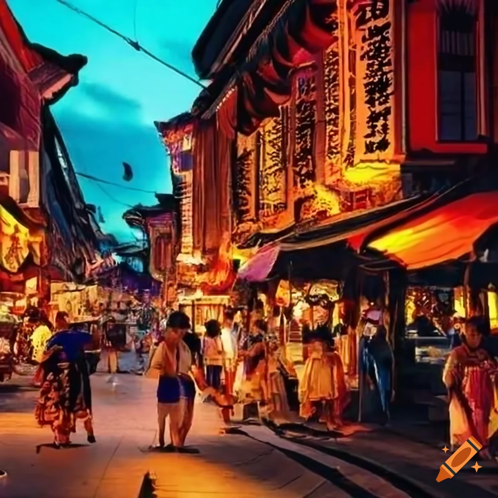 Historically accurate representation of 14th century Singapore streets ...