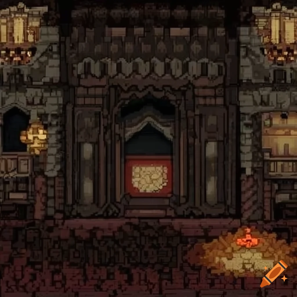 16-bit pixel art castle interior background on Craiyon