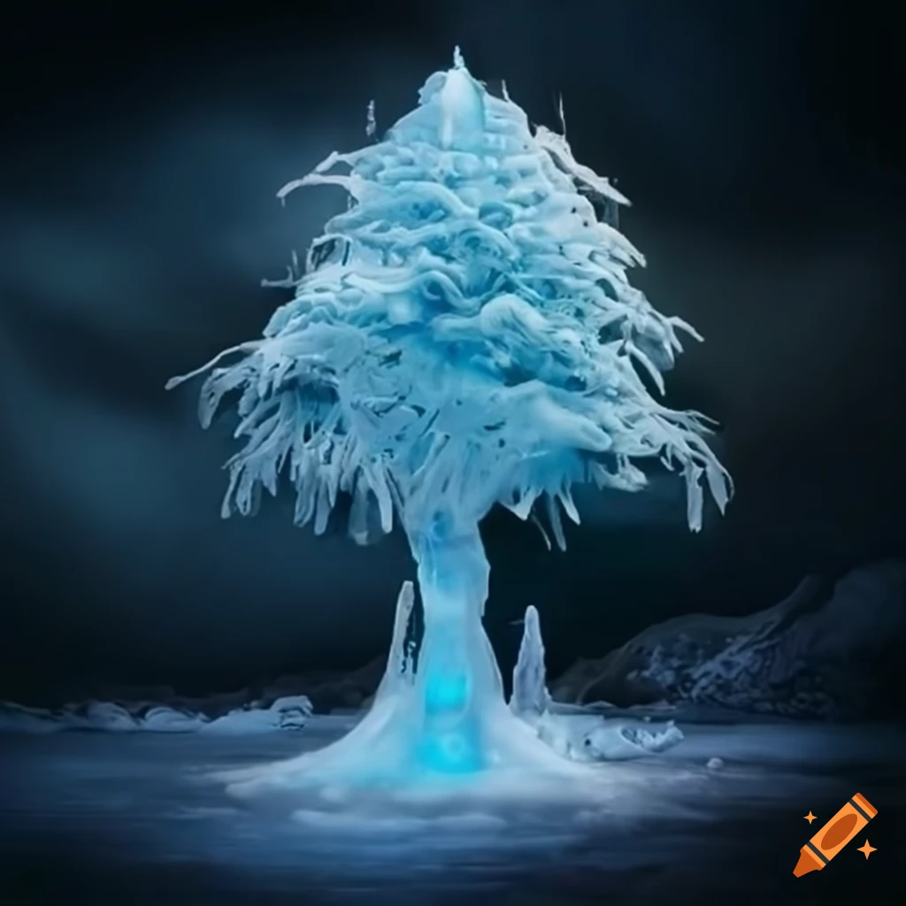 Ice fantasy tree on Craiyon