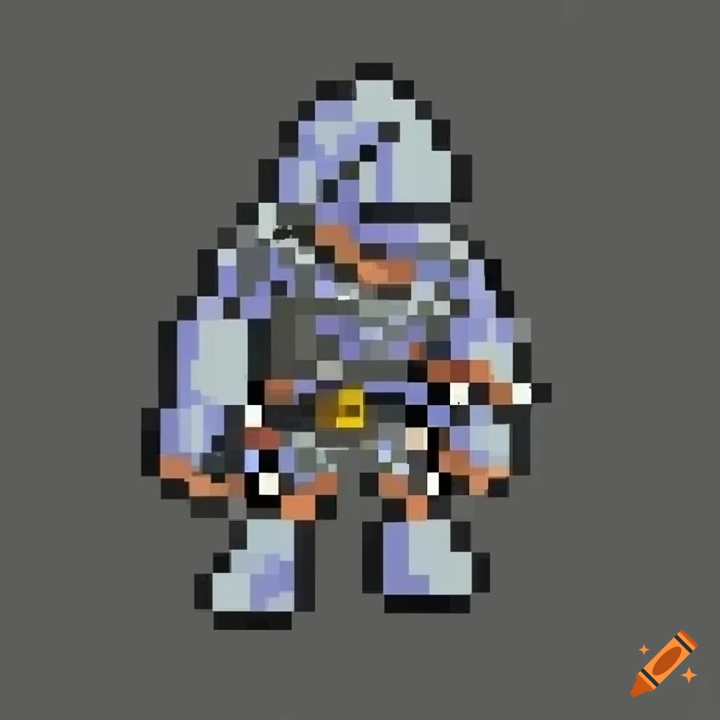Tiorvian soldier 8-bit rpg sprite in pixel art style on Craiyon