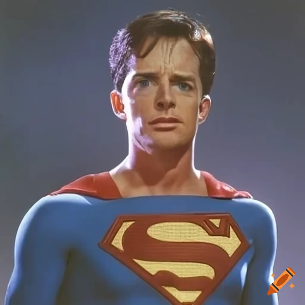Actor michael j. fox portrayed as superman on Craiyon