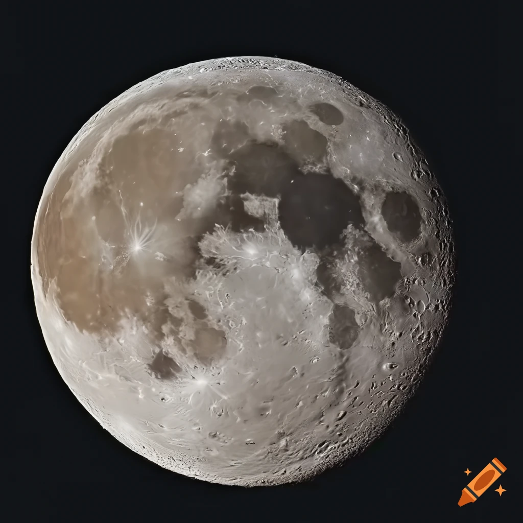 Photograph of an almost full moon on Craiyon