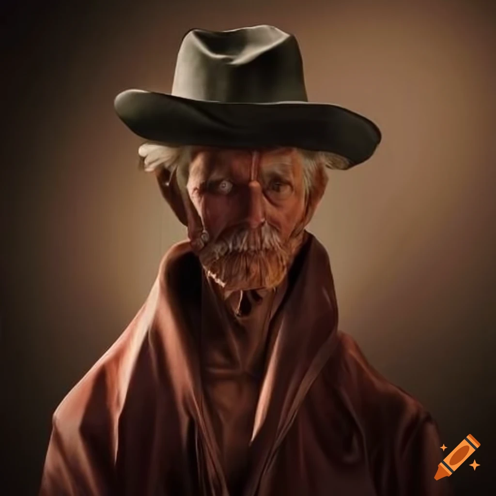 Old western boxer in silk robes on Craiyon