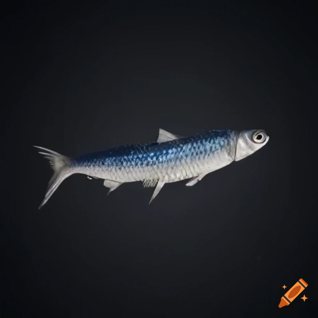 Carnivorous silver sardine fish with sharp teeth on Craiyon