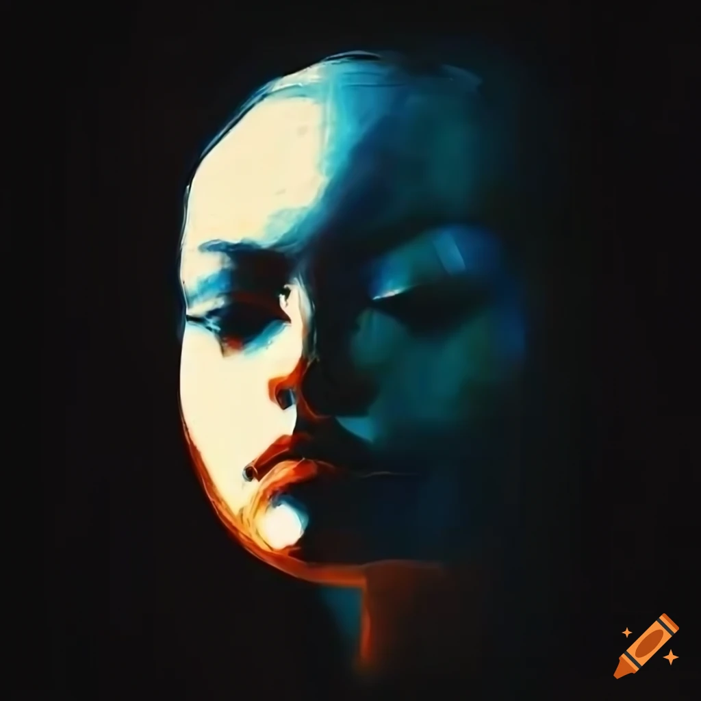 Exquisite professional abstract portrait with calligraphy and numbers, life finds a way theme on ...