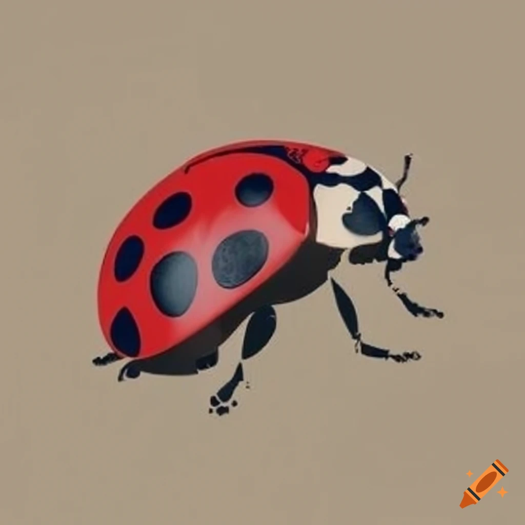 Side view of a ladybug stencil on Craiyon