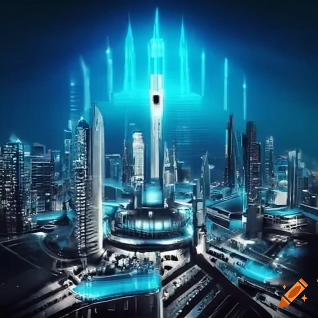 Futuristic city landscape with advanced technology on Craiyon