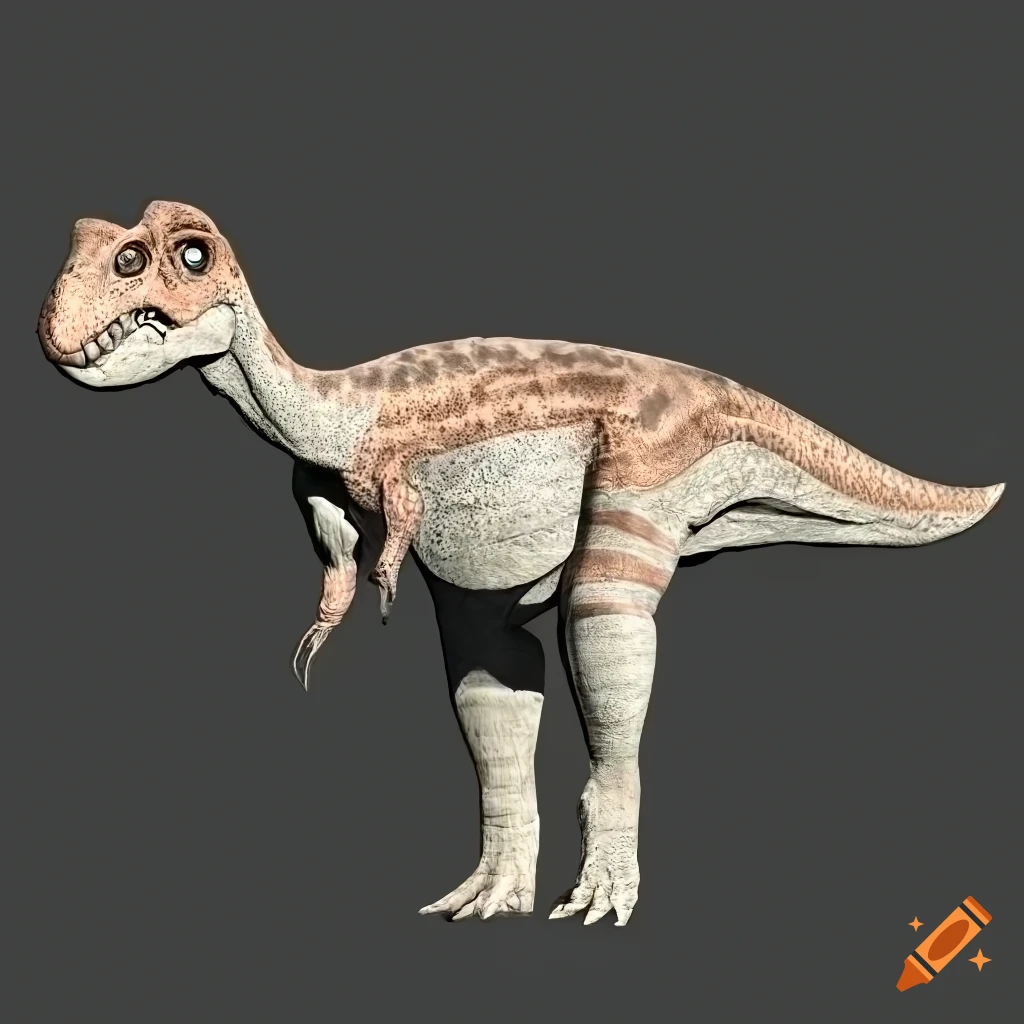 Vividly patterned Hadrosaurus dinosaur with detailed scaly skin texture ...