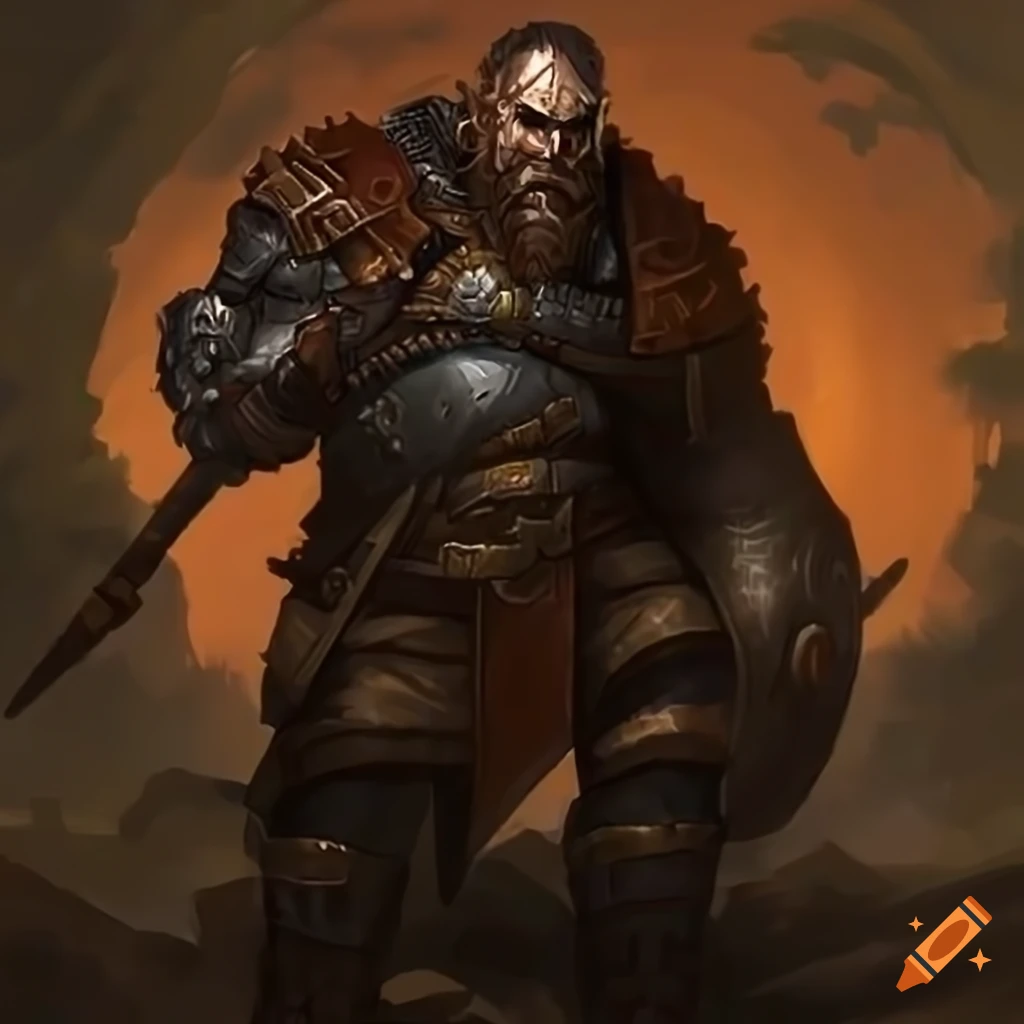 Heavy mercenary dnd character on Craiyon