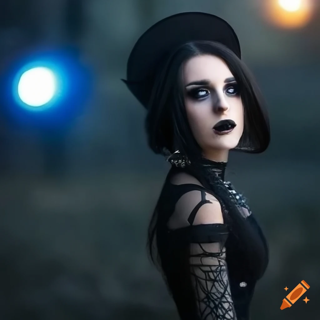 Stylish goth latina woman on Craiyon