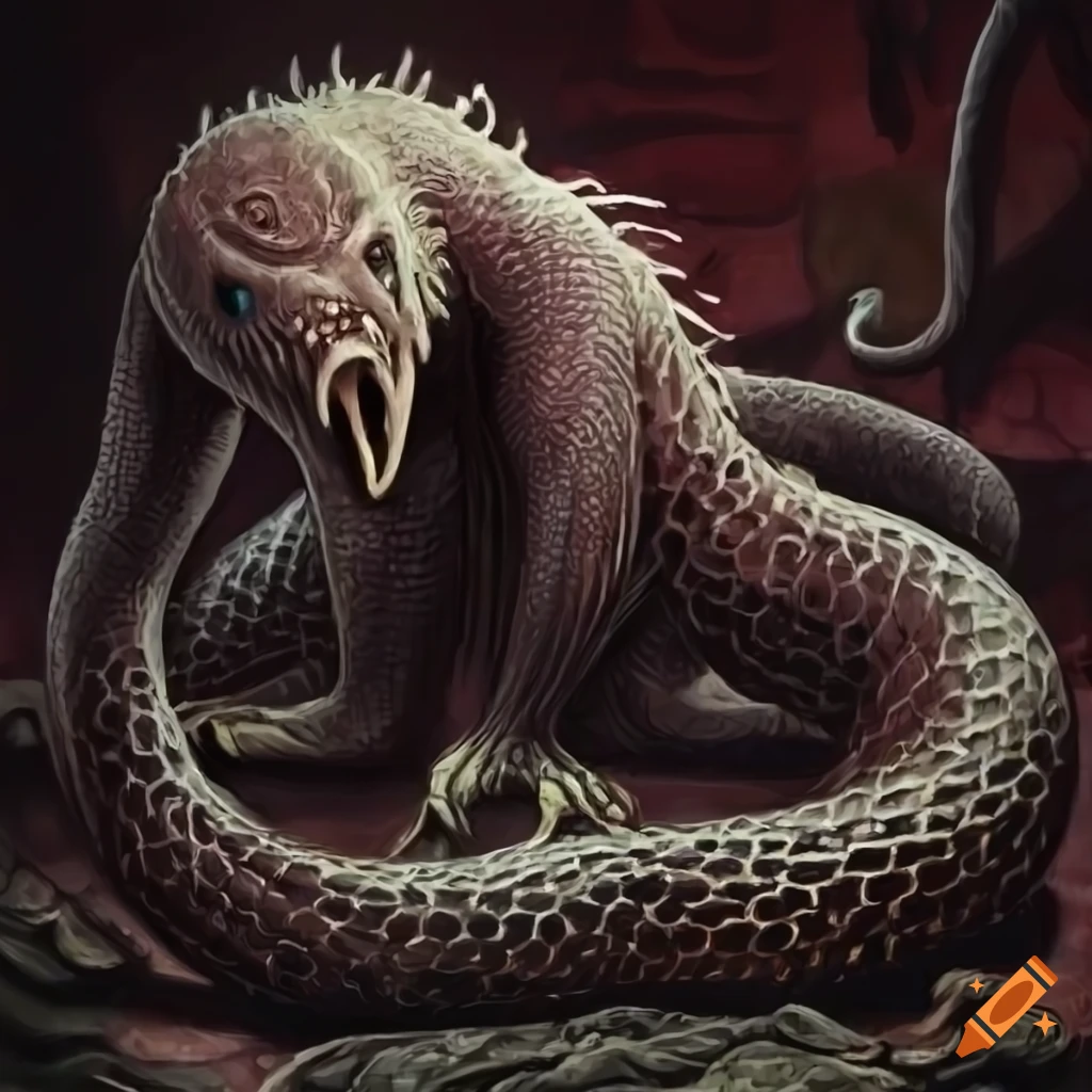 Lovecraftian snake bear creature on Craiyon