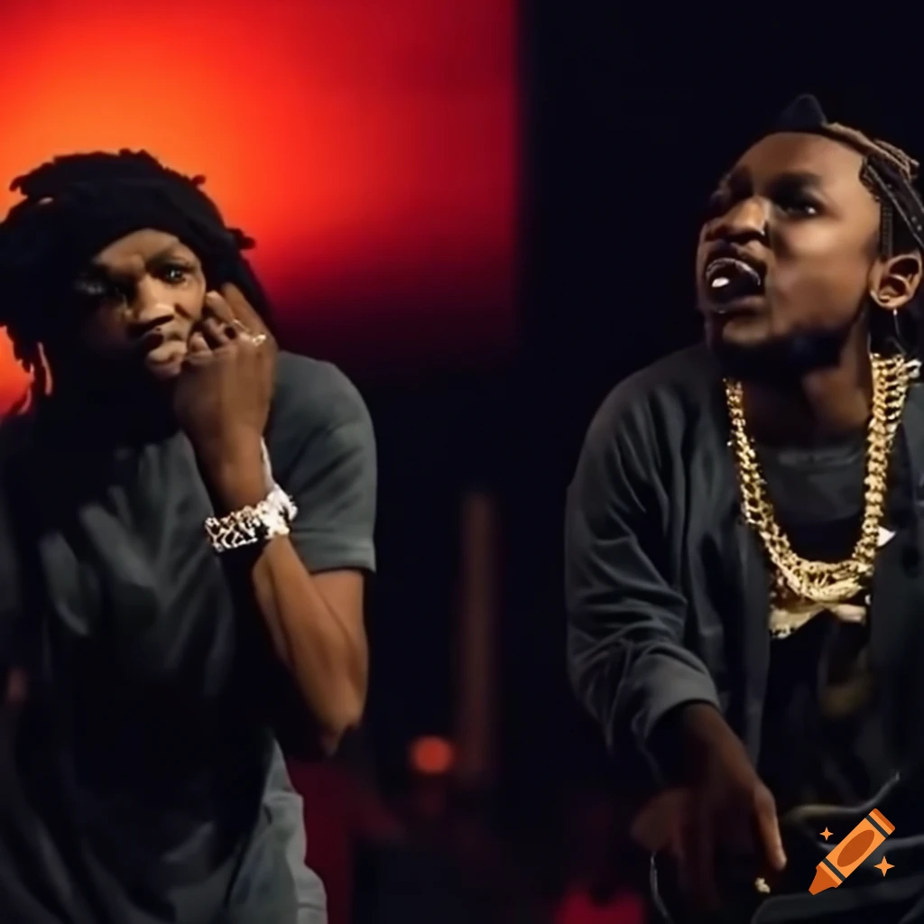 Kendrick lamar and jid in a rap battle on Craiyon