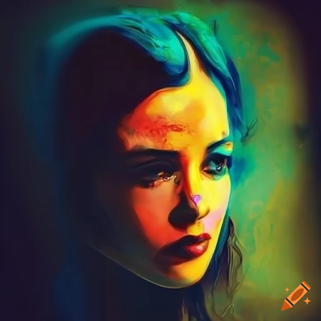 Exquisite professional abstract portrait with calligraphy and numbers on Craiyon