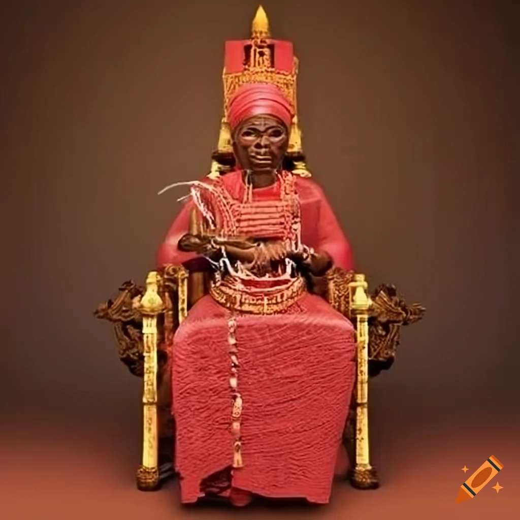 Image of the oba of benin on a throne on Craiyon