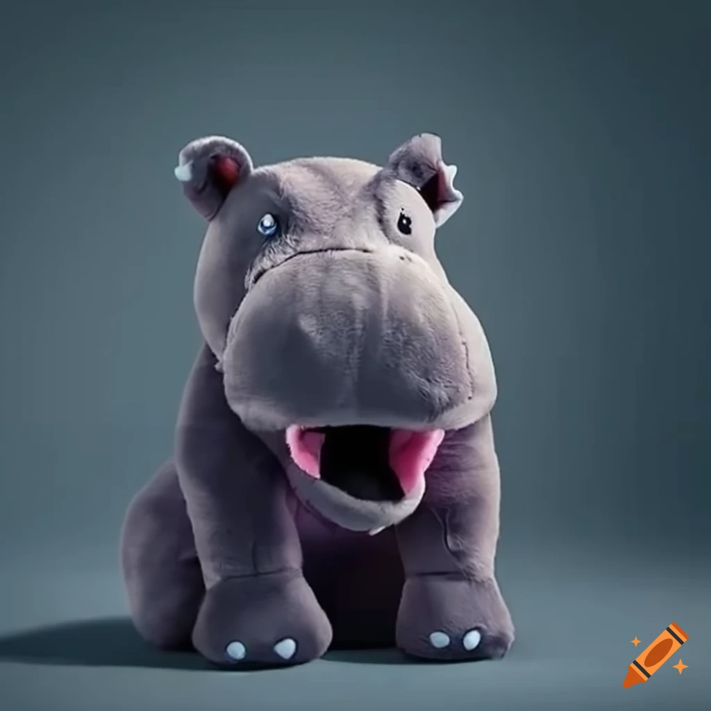 Plushie hippo singing loudly on Craiyon