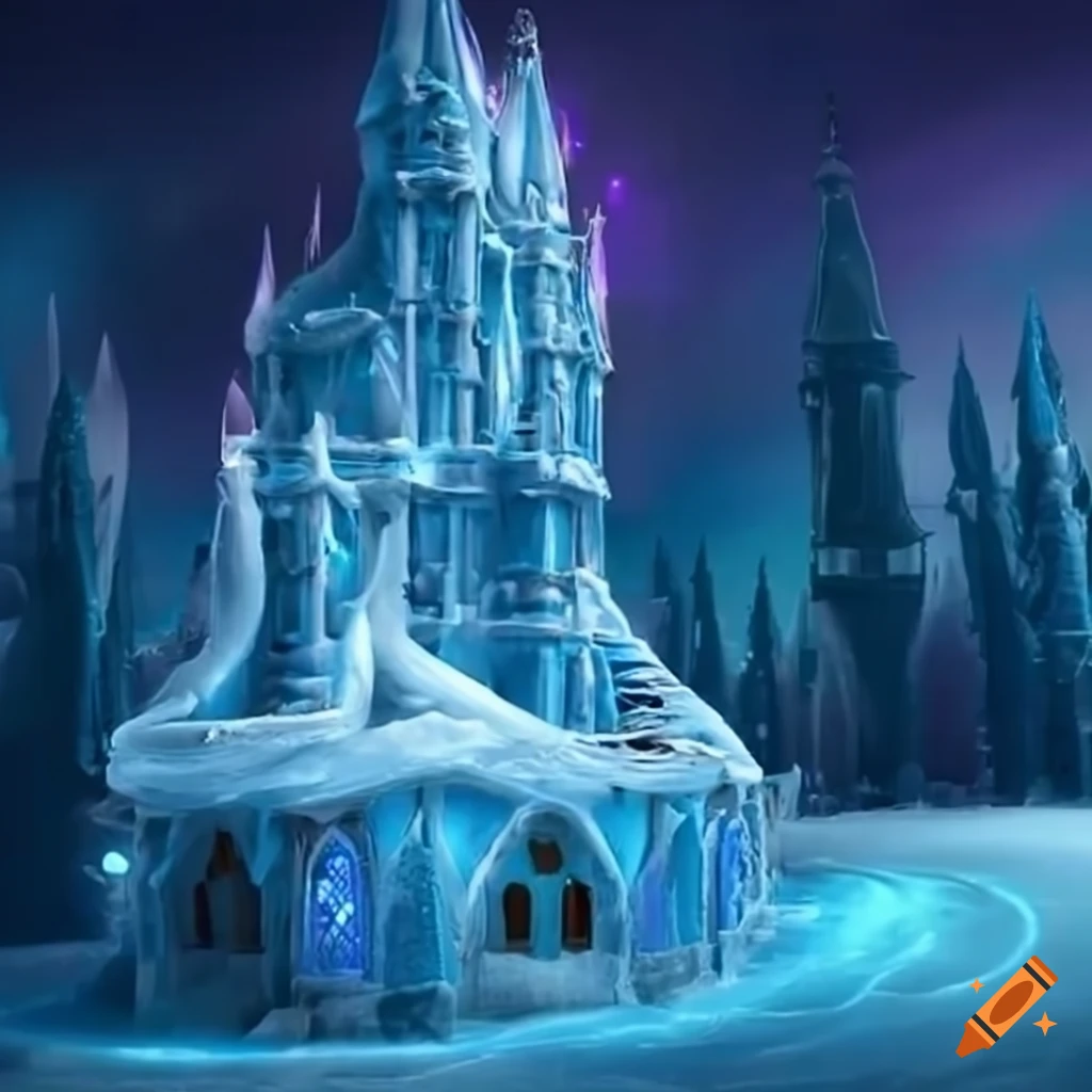 Ice fantasy house on Craiyon