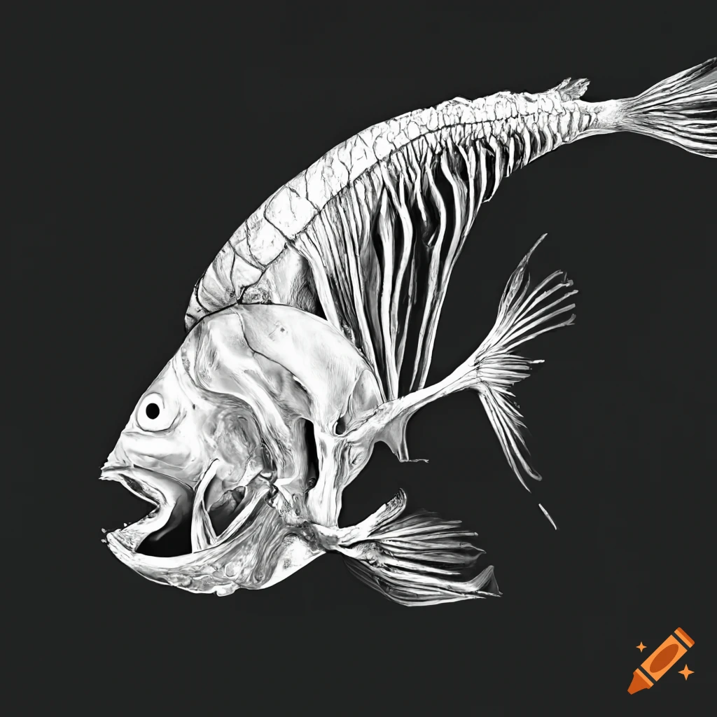 Structure of fish bones on Craiyon